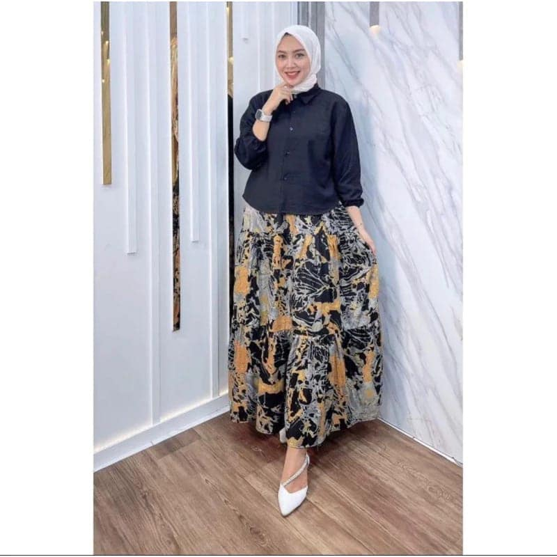 Jual ONE SET ROK SAFARA TERBARU SETELAN ROK WANITA kEKINIAN SETROK ...