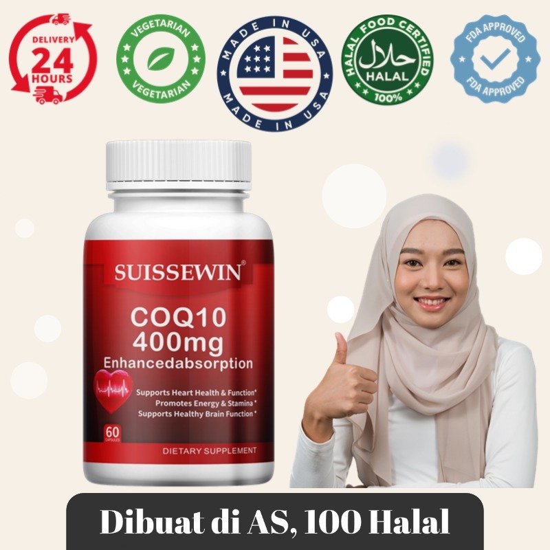 Jual Koenzim Q10, 400mg, meningkatkan kesehatan pembuluh darah dan ...