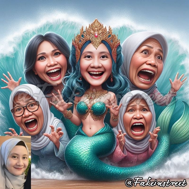 Jual JASA EDIT FOTO KARIKATUR 3D MERMAID [ 4K RESOLUSI TINGGI ...