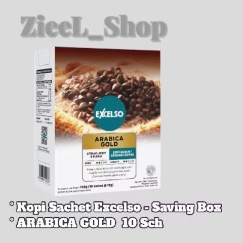 Jual Kopi Bubuk Excelso Arabica Gold - Kopi Sachet Saving box | Shopee ...