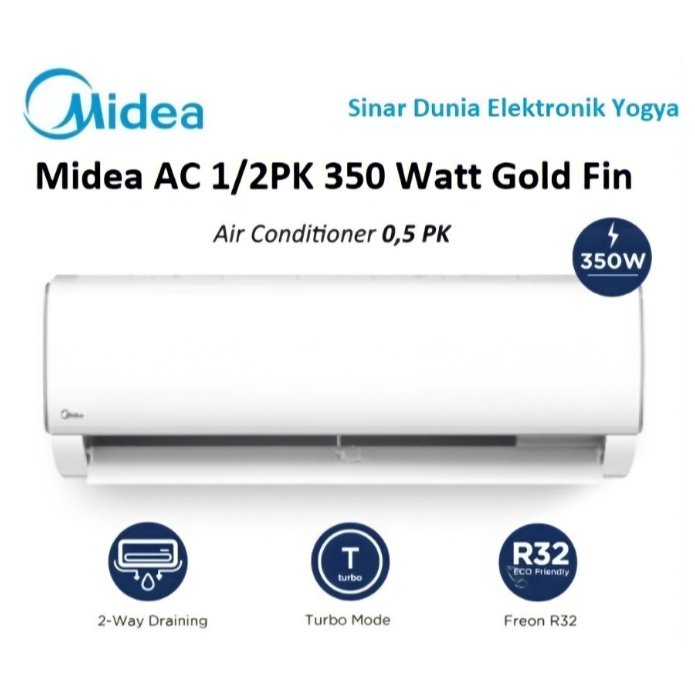 Jual Midea AC 1/2 PK 0,5 PK Standard 350 Watt MSFC-05CRN2 05CRN2 05CRN ...