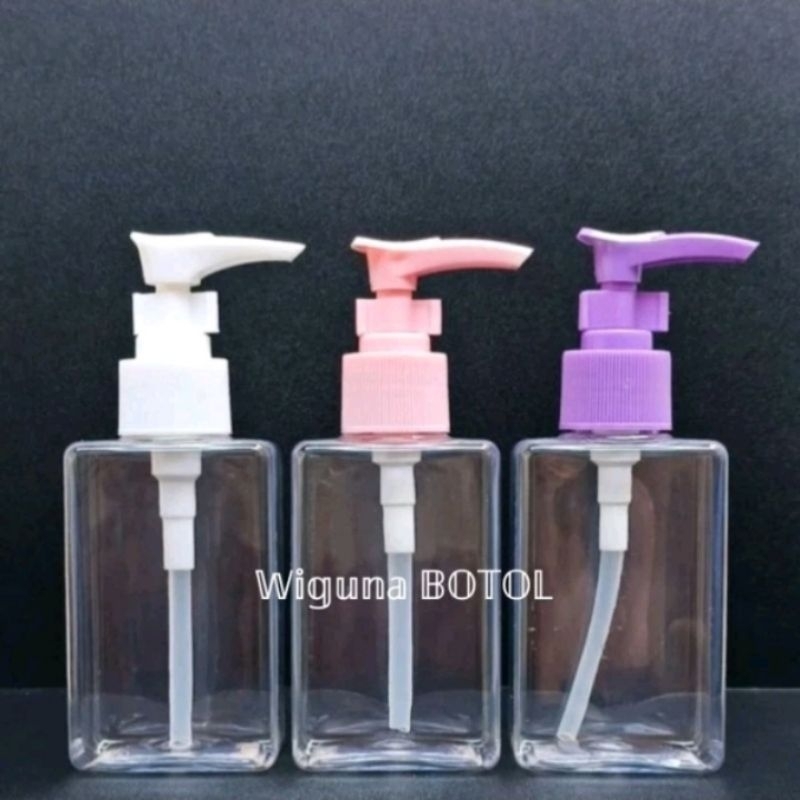 Jual Botol Pump Clip 100ml Kotak / Botol PET 100ml Kotak Tutup Pump Clip | Shopee Indonesia