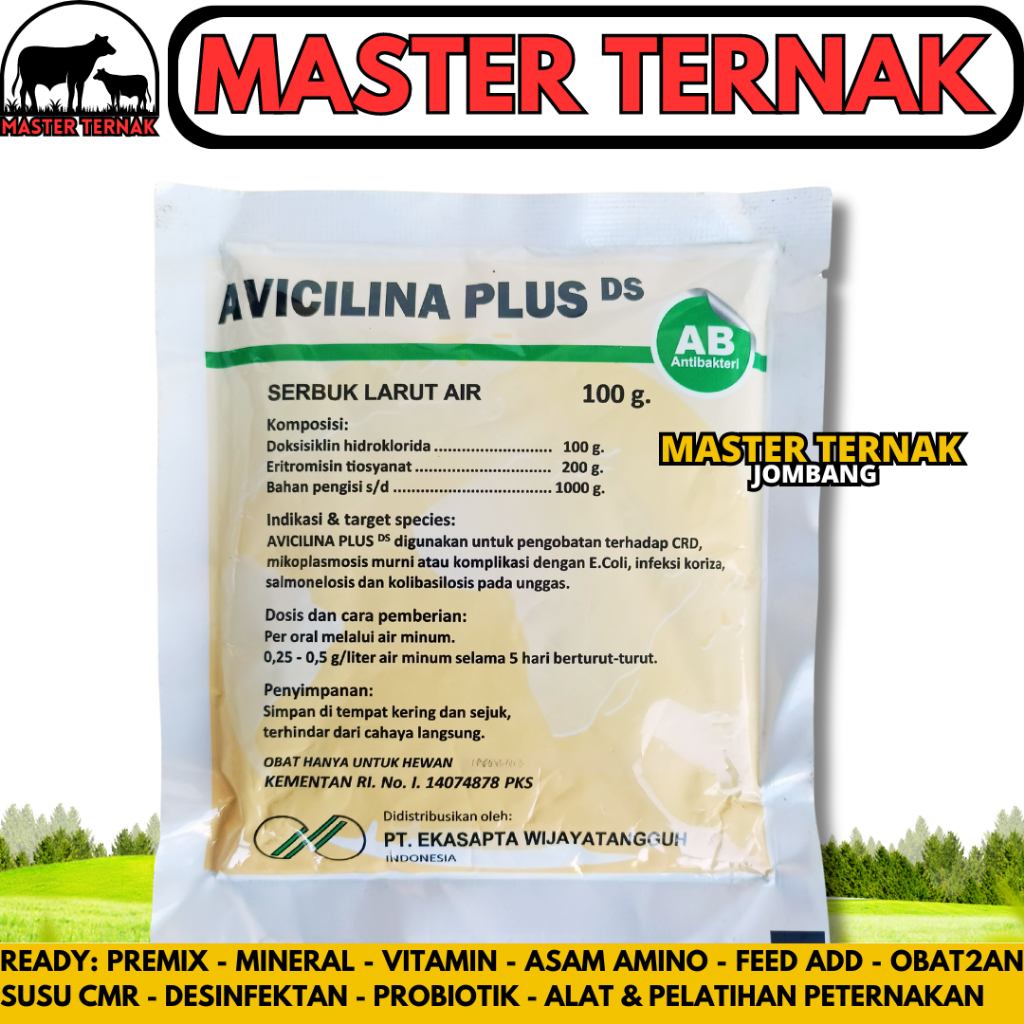 Jual AVICILINA PLUS DS 100 GRAM - Obat CRD Korisa Snot Pilek Ngorok ...