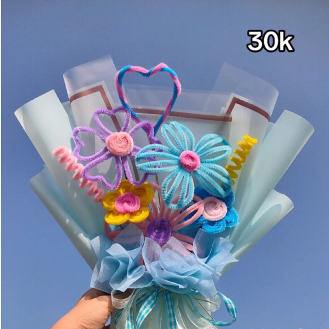 Jual buket bunga pipe cleaner kawat bulu mercy shioneeArt Buket wisuda ...