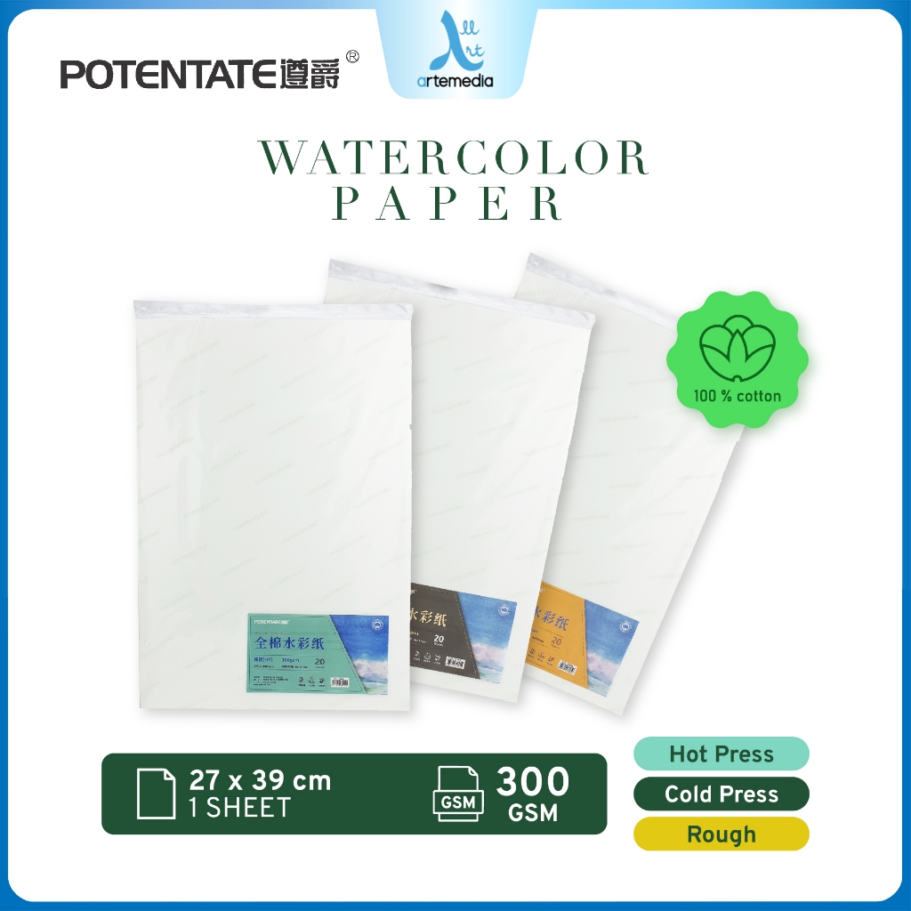 Jual Potentate Cotton 27x39cm Watercolor Paper Sheet | Shopee Indonesia