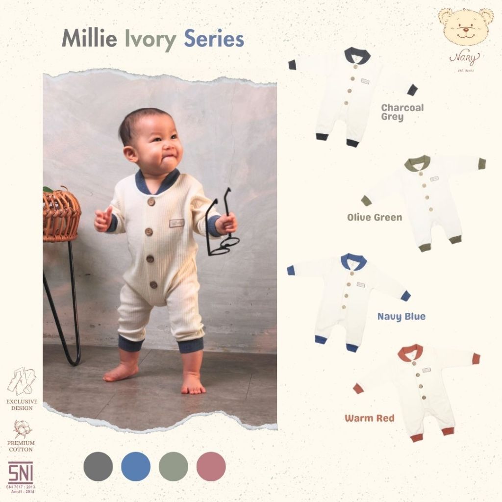 Jual NARY Millie Ivory Series - Sleepsuit Baby - Sleepsuit Bayi 0-12 ...