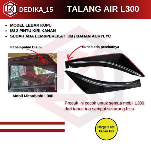 Jual Talang air Mobil Mitsubishi L300 Model Lebar kupu (sepasang ...