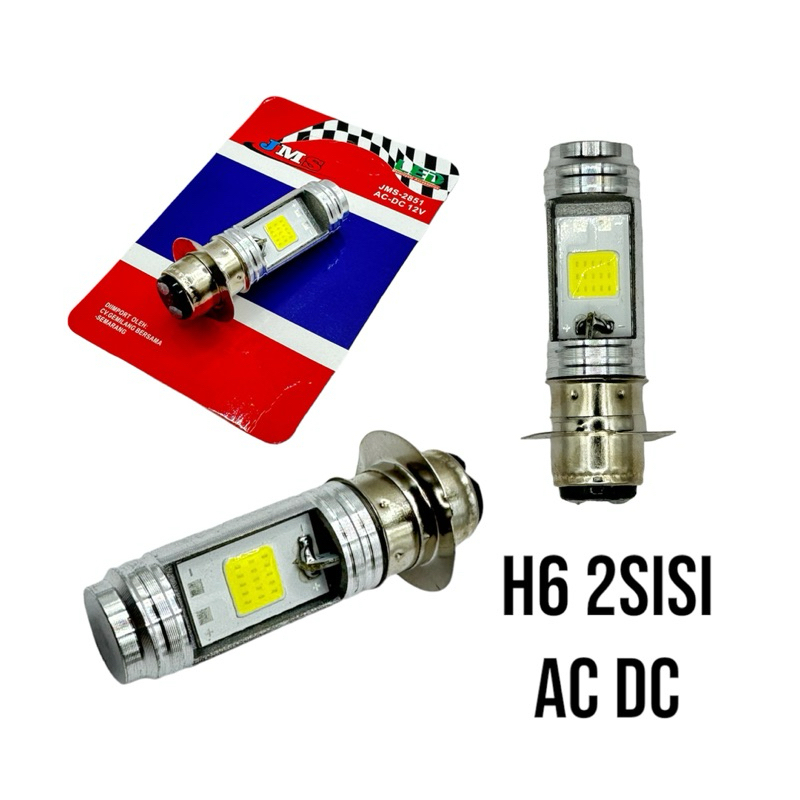 Jual TERMURAH LAMPU AC Dc Lampu LED Utama Depan 2Led Motor Bebek ACDC dan Matic Soket H6 Led 2 ...