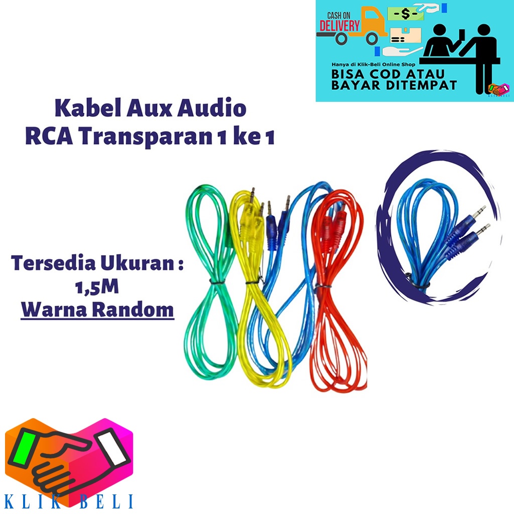 Jual Kabel RCA Jack 1x1 Kabel AUX 1-1 Jek Audio Panjang 1,5 Meter ...