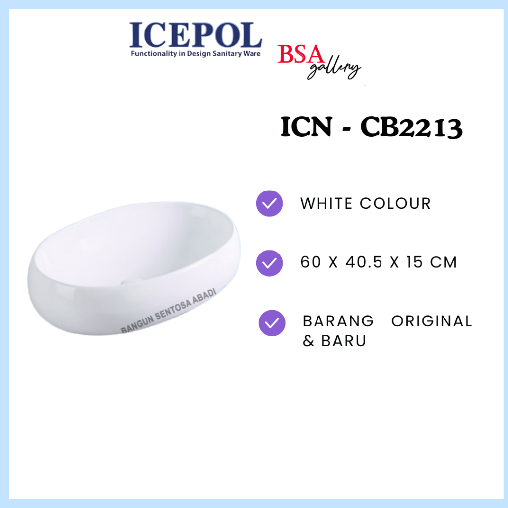 Jual WASTAFEL BULAT MEJA ICEPOL IC-2213 / WASHTAFEL MEJA ICEPOL 2213 ...