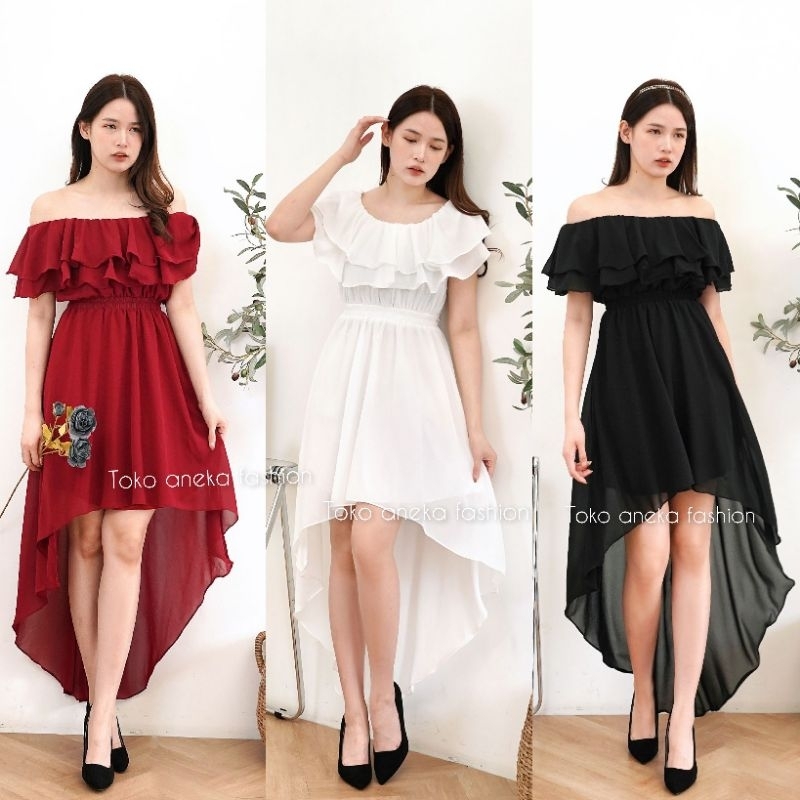 Jual DRESS PANTAI PESTA SABRINA EKOR /GAUN BRASMAID /DRESS PESTA ...
