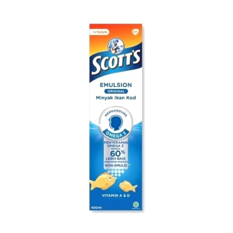 Jual scott's emulsion cod liver oil rasa original 400ml . | Shopee ...
