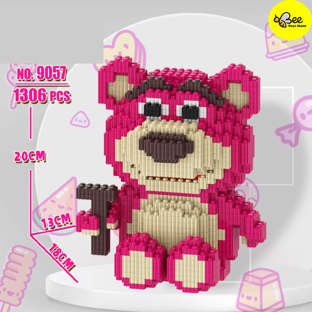 Jual Nano Block Lotso Bear Series, Blok Susun Karakter Lotso Bear, Blok ...
