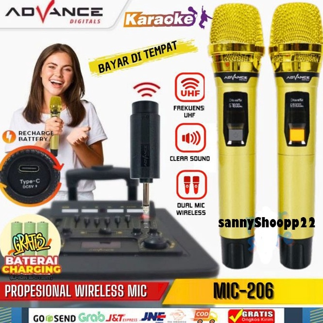 Jual Harga Bersahabat mic tanpa kabel Advance MIC26 16 Double Digital ...