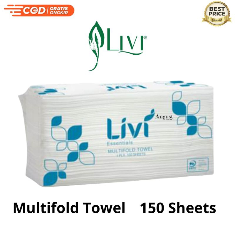 Jual Tisu Tissue Livi Essentials Multifold Towel Isi 150 Sheet / 1 Ply ...