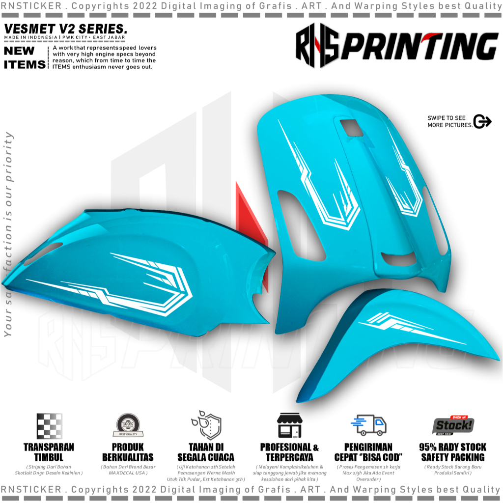 Jual V2 Cutting Sticker Striping Vesmet Stiker Variasi Vespa Matic ...