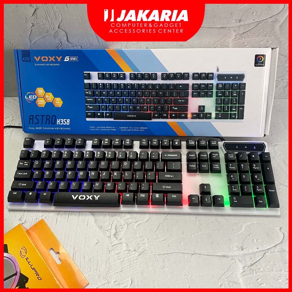 Jual VOXY Keyboard Gaming RGB Murah Berkualitas Full Size Astro K358 | Shopee Indonesia