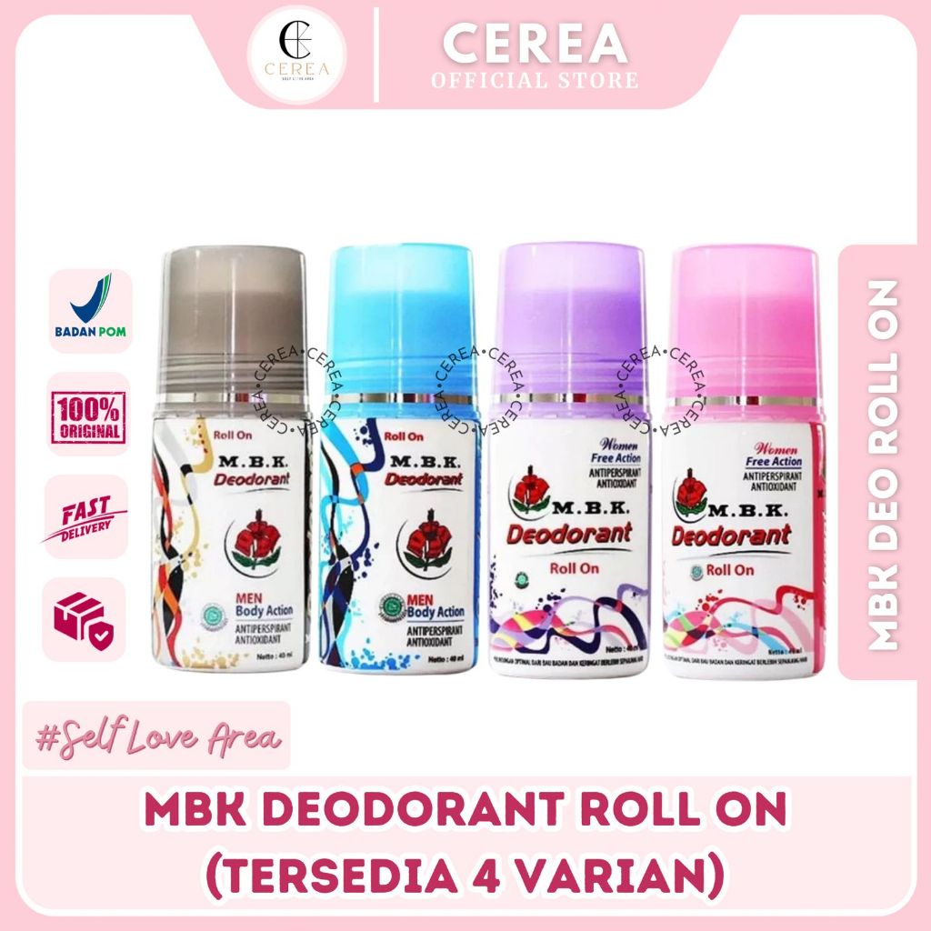 Jual [BPOM] MBK DEODORANT ROLL ON ALL VARIAN 40ML | DEODORAN M.B.K | MENGURANGI BAU KETEK NAHAN ...