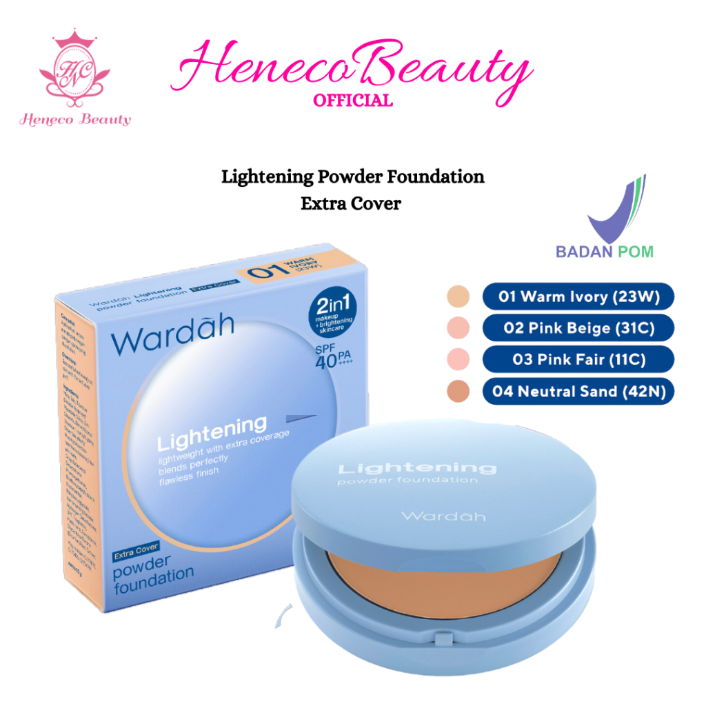 Jual WARDAH Lightening Powder Foundation Extra Cover -HenecoBeauty ...