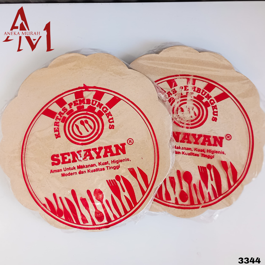 Jual KERTAS NASI BULAT COKLAT SENAYAN 26 CM@200 ( 3344 ) / KERTAS NASI ...