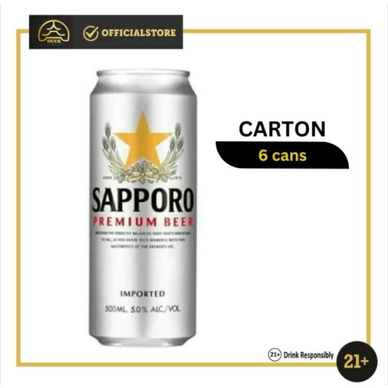 Jual sapporo premium beer Can 500ml x 6 cans | Shopee Indonesia