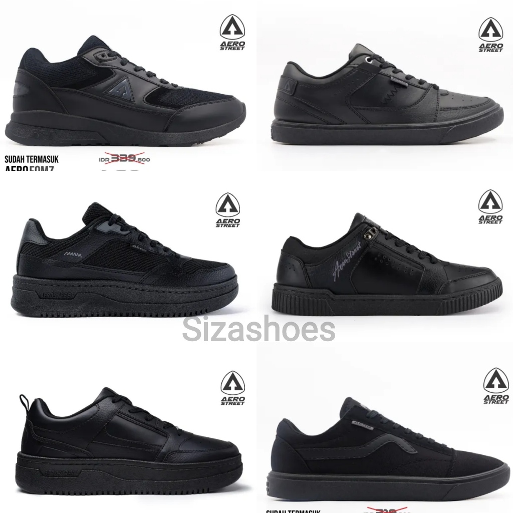 Jual [BEST SELLER] Sepatu Aerostreet 37 - 44 Hitam Series | Shopee ...