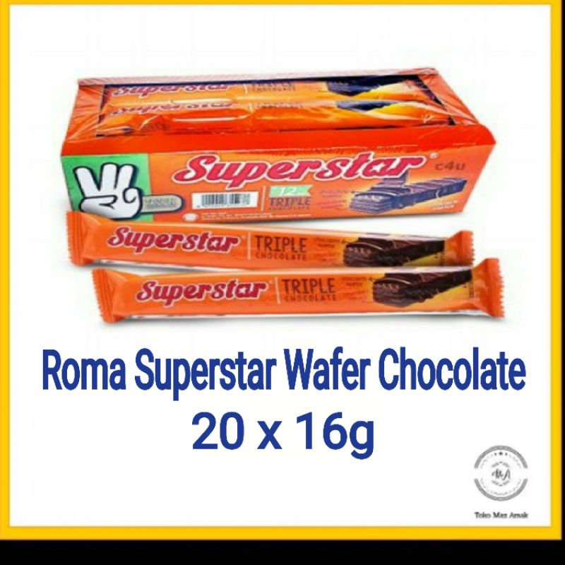 Jual Roma Superstar Wafer Chocolate 20 x 16gr | Shopee Indonesia