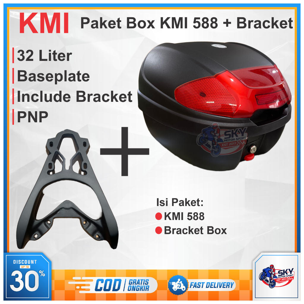 Jual Paket Box + Bracket KMI 588 Nmax Vario Pcx Adv Xmax CB150 Beat ...