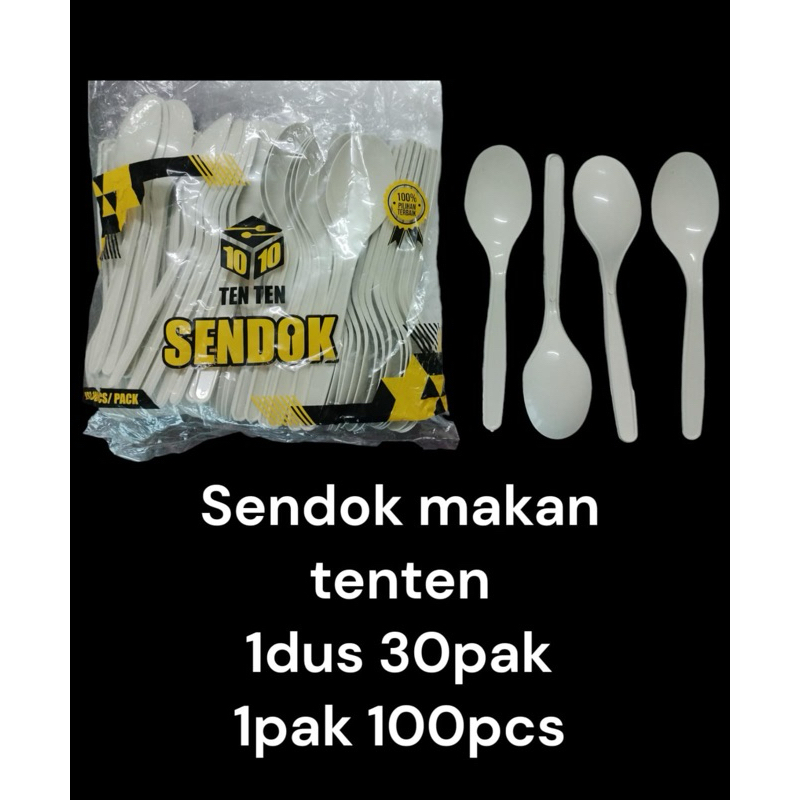 Jual Sendok Makan Putih Ten Ten isi 100 Pcs / Sendok Plastik / Sendok ...