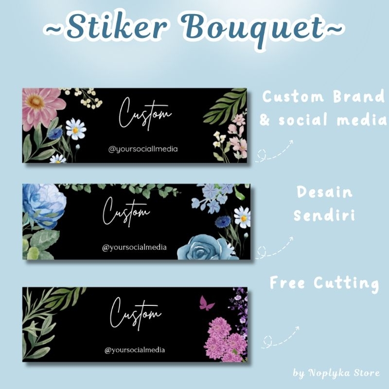 Jual Stiker Buket Bunga Sticker Label Bouquet Bunga Custom | Shopee ...
