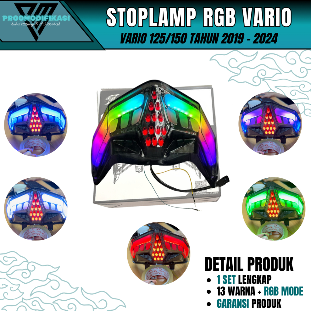 Jual STOPLAMP VARIO LED 3IN1 RGB Lampu Rem Belakang Vario125 150 NEW ...