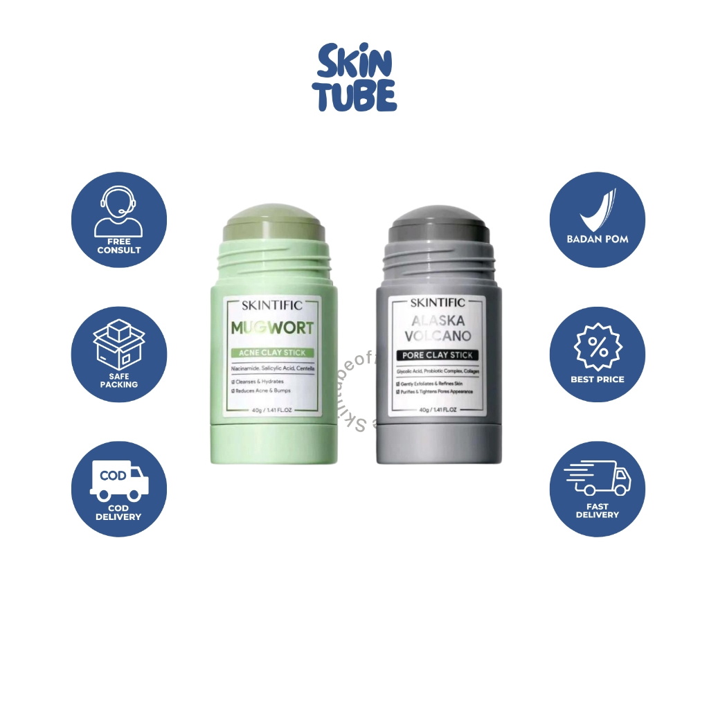 Jual SKINTIFIC Mugwort Anti Pores & Acne Clay Mask Pore Clarifying Mud ...