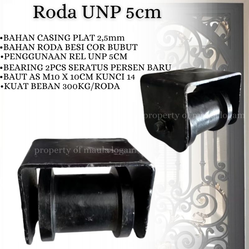 Jual Roda UNP 5cm | roda pagar besi | Shopee Indonesia