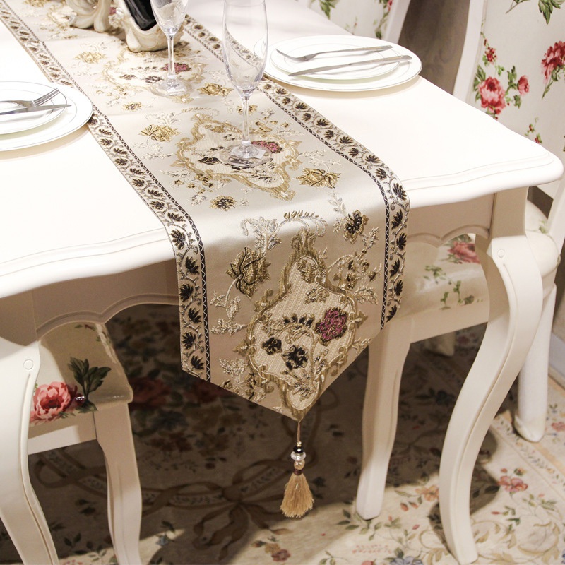 Jual Taplak Meja Mewah Tamu Table Runner Kerajinan Kelas Berat Bendera ...