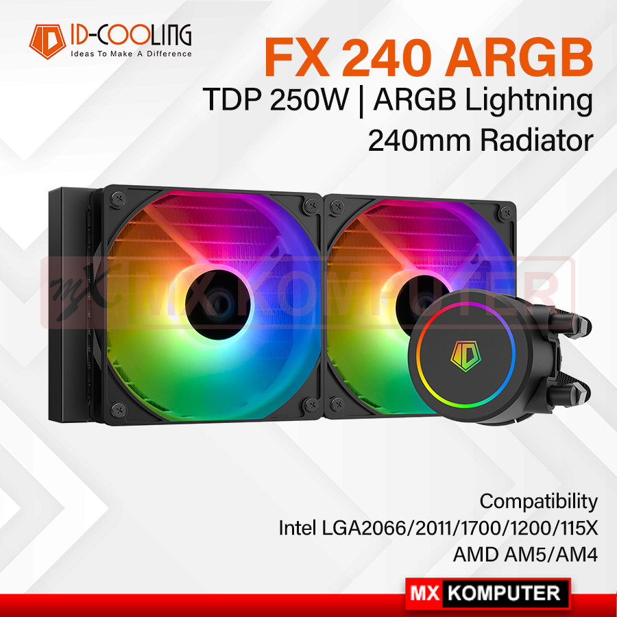Jual ID-COOLING FX240 ARGB 240mm AIO CPU Liquid Water Cooling Intel AMD ...