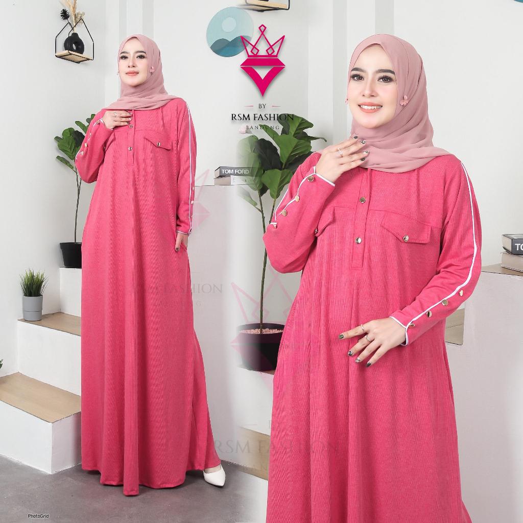 Jual Amira Knit Dress Button Gamis Terbaru Abaya Terbaru Matt Knit ...