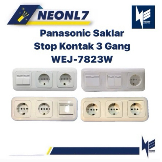 Jual PANASONIC SAKLAR DAN STOP KONTAK PUTIH 3 GANG WEJ-7823W | Shopee ...