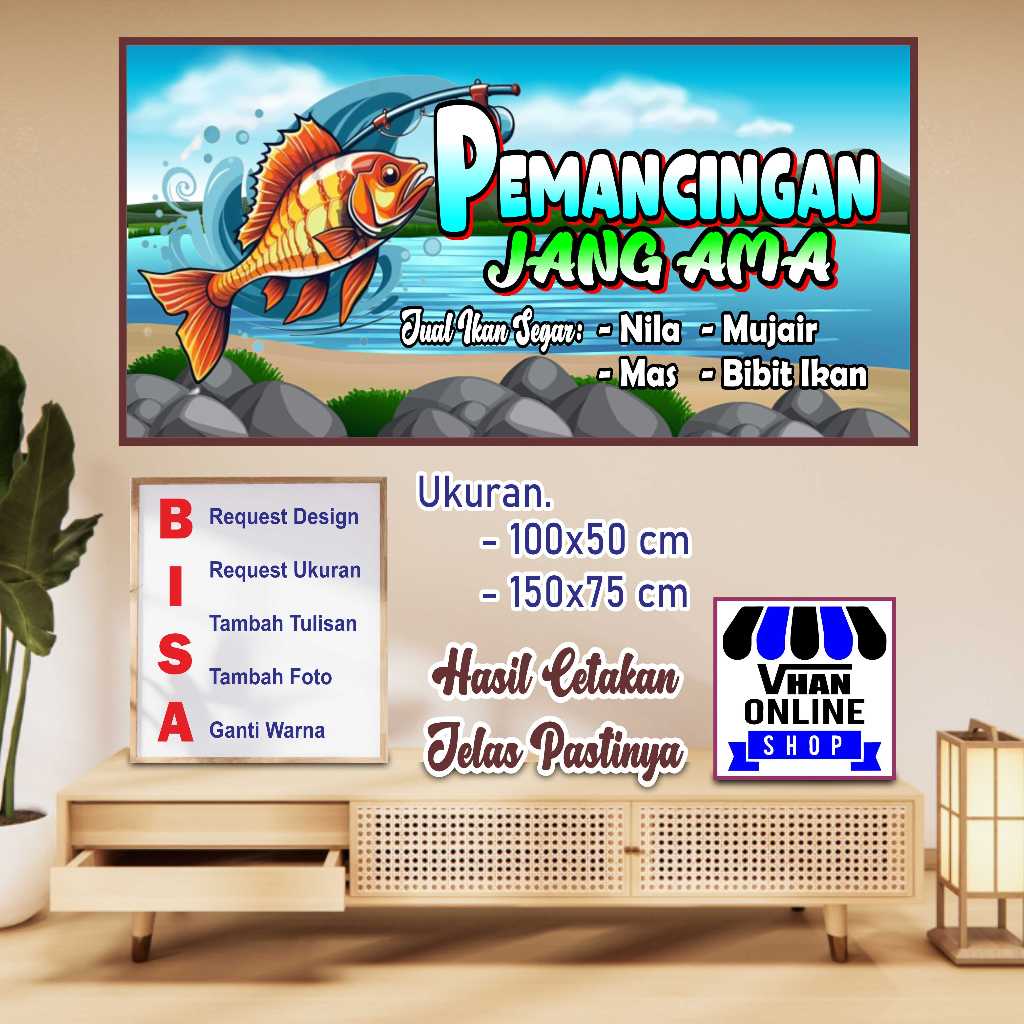Jual Custom Banner Spanduk MMT Pemancingan Ikan atau Jual Ikan Segar ...