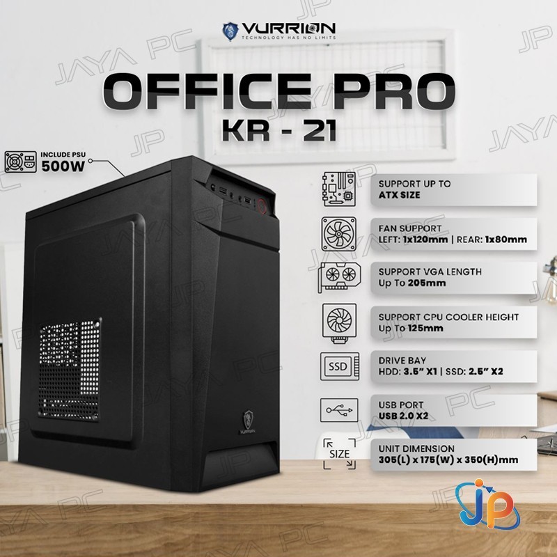 Jual Vurrion Office PRO KR21 Case - Office Casing Free PSU 500W ...