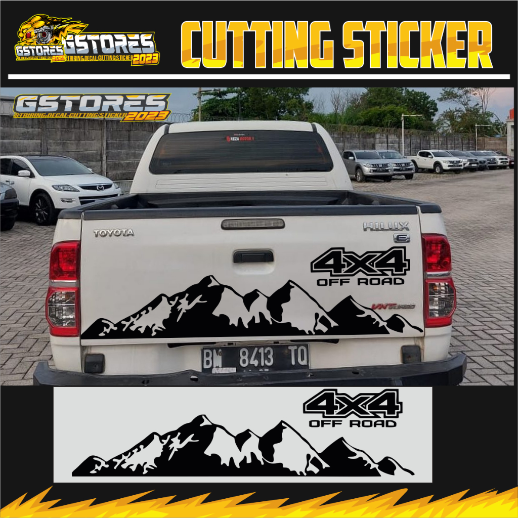 Jual sticker hilux 4x4 stiker bak belakang mobil strada triton navara ...