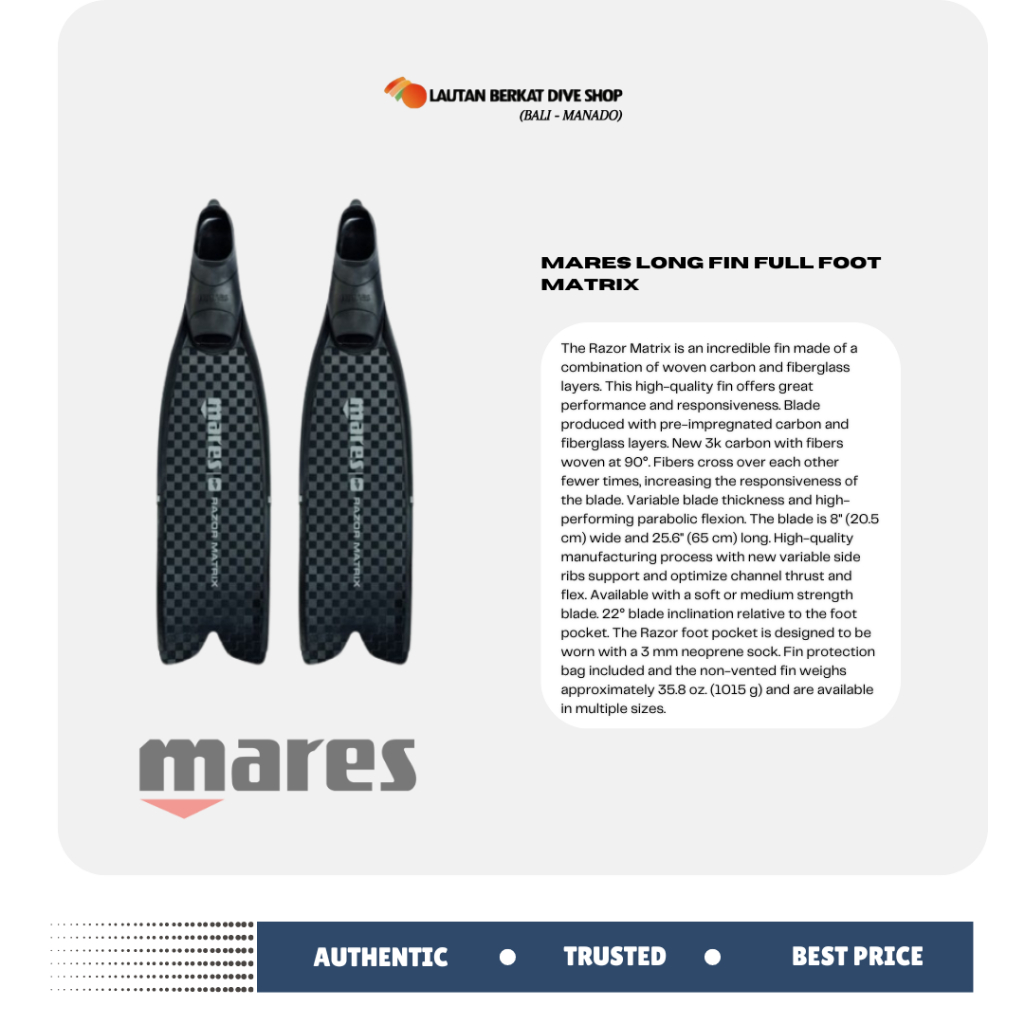 Jual Mares Fin Full Foot Matrix for FreeDive/Spearfishing | Shopee ...