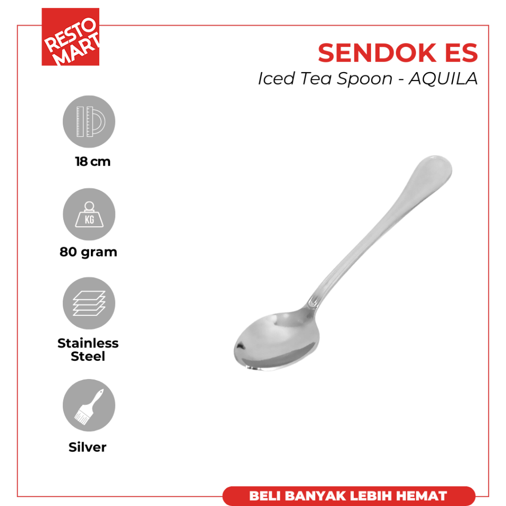 Jual Sendok Kecil / Sendok Es / Iced Tea Spoon 3 pcs AQUILA Stainless ...