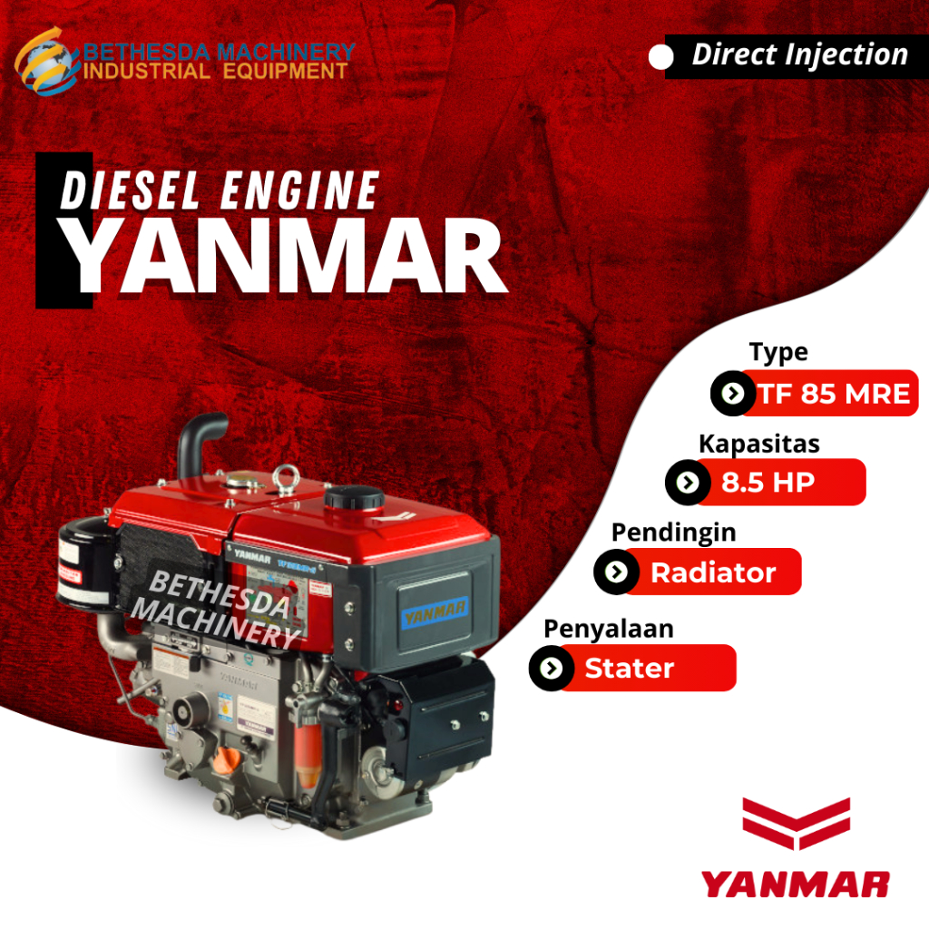 Jual Mesin Yanmar Penggerak Diesel 8.5 HP Radiator Stater TF 85 RE-di | Shopee Indonesia