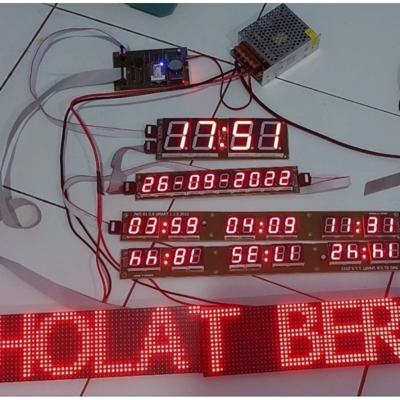 Jual kit modul jadwal sholat digital otomatis wifi android display jam ...