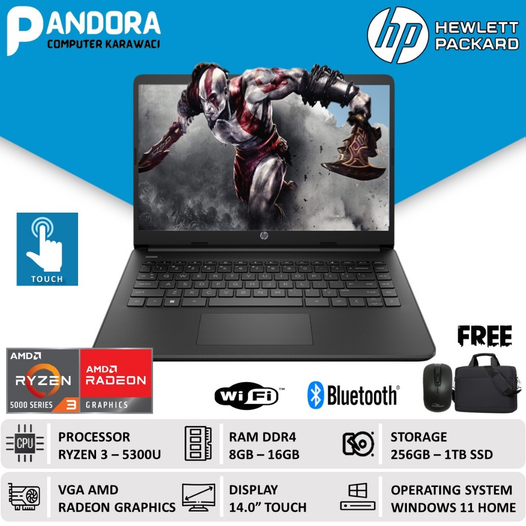 Jual Laptop HP Ryzen 3 5300U RAM 16GB SSD 512GB Win11 14-inch ...