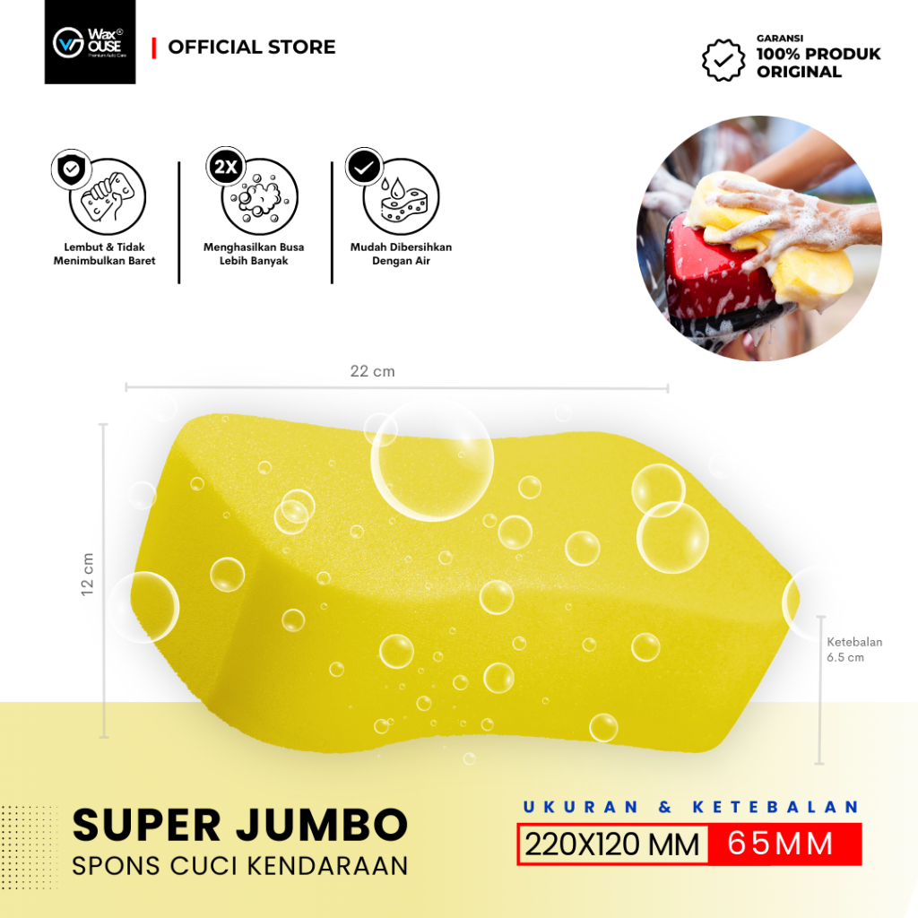 Jual Waxouse Super Jumbo Sponge Busa Cuci Kendaraan Ukuran Besar ...