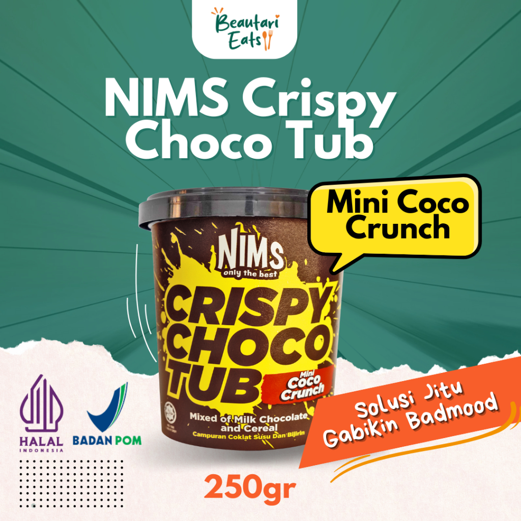 Jual [ Coco Crunch ] Cereal NIMS Crispy Choco Tub Berbalut Coklat ...