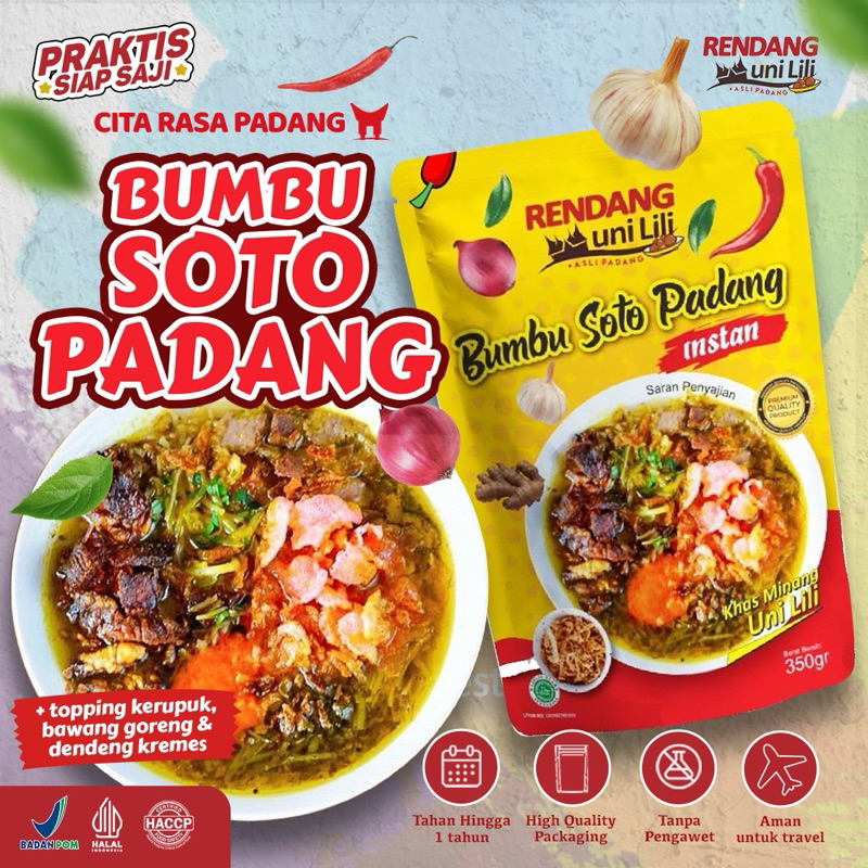 Jual BUMBU SOTO PADANG Instan LENGKAP By Rendang Uni Lili | Shopee ...