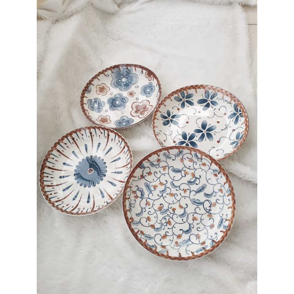 Jual Piring Salad / Piring Buah / 8 inci Piring keramik vintage Jepang ...
