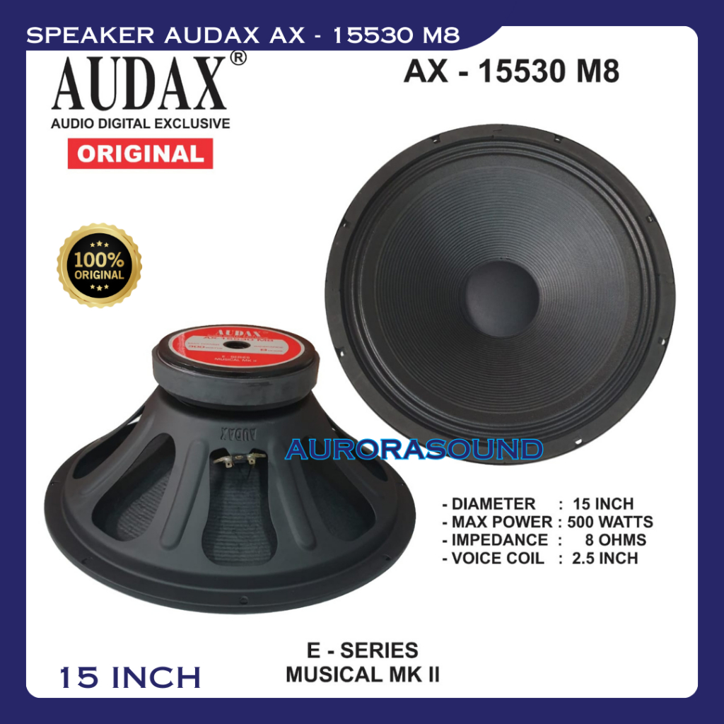 Jual SPEAKER AUDAX AX 15530 M8 FULL RANGE SPEAKER 15 INCH 500 WATT AUDAX ORIGINAL | Shopee Indonesia